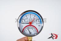China Temperature & Pressure Gauge 63mm 12 Bar 120°C HVAC Boiler Combined Gauge for sale