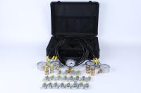 China Durable Precision Hydraulic Pressure Gauge Test Kit Containing 5 Pressure Gauges / 24 Fittings for sale