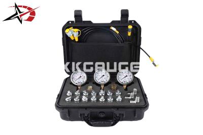 China Portable Hydraulic Pressure Testing Kits OEM ODM With 3 Pressure Gauges / 14 Fittings for sale
