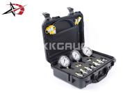 China High Accuracy Pressure Testing Kits , Hydraulic Black Tool Kit With 3 Pressure Gauges / 9 Fittings for sale