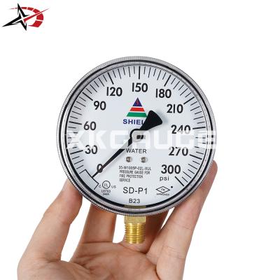 China 0-300 PSI Fire Sprinkler Pressure Gauge 63mm Brass Connection Fire Protection System Manometer for sale