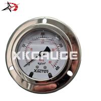 China Panel Mount Liquid Filled Pressure Gauge Axial Stainless Steel Front Flange for Compact Instrument Displays for sale