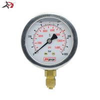 China 60mm Glycerin Filled Pressure Gauge 0-1000 Bar 14000 PSI High Pressure for Heavy Duty Industrial Hydraulic for sale