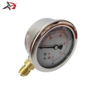 China Low Range Pressure Gauge Liquid Filled 0-10 Bar 150 PSI Radial Mount for Pneumatic System Measurement for sale