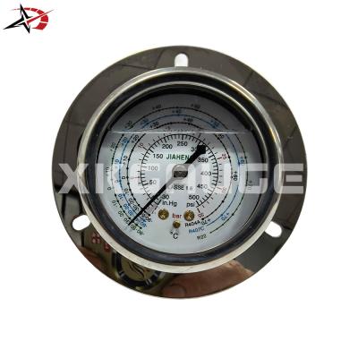 China 2.5 Inch Pressure Gauge Types Oil Filled Refrigerant Pressure Gauge With Front Flange for sale