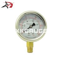 China Bottom Mount Compressor Pressure Gauge 0–150 PSI Vibration Resistant Industrial Pressure Gauge for sale