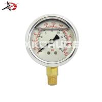 China Stainless Steel Compressor Pressure Gauge 0-16 Bar 0-230 PSI Glycerin Filled Bottom Mount Pressure Gauge for sale