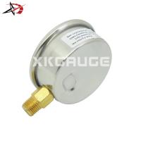 China Stainless Steel Compressor Pressure Gauge 0-16 Bar 0-230 PSI Glycerin Filled Bottom Mount Pressure Gauge for sale