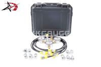 China Black Hydraulic Pressure Testing Tool Kit With 3 Pressure Gauges And 11 Fittings for sale
