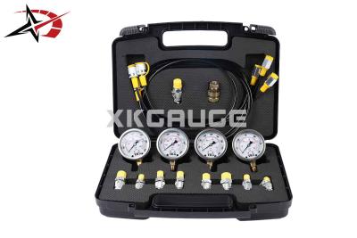 China Black Single Layer Hydraulic Pressure Test Gauge Kit With 10 Fittings OEM ODM for sale