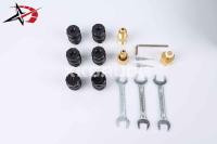 China Black pressure testing toolkit with 4 pressure gauges, 6 adapter fittings, 1 inflation valve, and tools included for sale