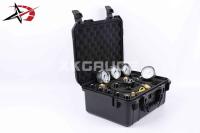 China Black pressure testing toolkit with 4 pressure gauges, 6 adapter fittings, 1 inflation valve, and tools included for sale