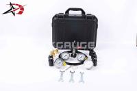 China Black pressure testing toolkit with 4 pressure gauges, 6 adapter fittings, 1 inflation valve, and tools included for sale