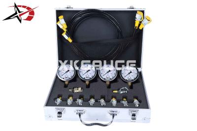 China Silver Portable Hydraulic Diagnostic Test Kit With 4 Pressure Gauges / 10 Fittings for sale