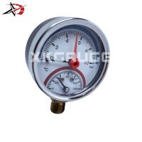 China Bottom Connection Thermo Pressure Gauge 0-10 Bar 0-120℃ Temperature Pressure Gauge OEM ODM for sale