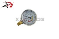 China Radial 304 Stainless Steel Glycerin-Filled Pressure Gauge, 63 mm Dial, 1/4