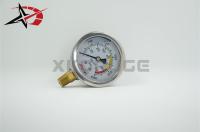 China Radial 304 Stainless Steel Glycerin-Filled Pressure Gauge, 63 mm Dial, 1/4
