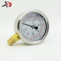 China Stainless Steel Glycerin Filled Pressure Gauge 60mm Bourdon Tube Pressure Gauge 0-150 PSI for sale