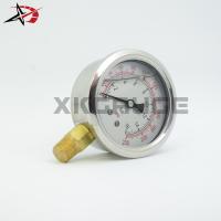 China Glycerin Filled Pressure Gauge 0-16 Bar 230 PSI Stainless Steel Case Brass Connection for sale