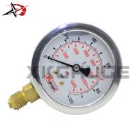 China Radial  Stainless Steel Glycerin-Filled Pressure Gauge, 63 mm Dial, G 1/4