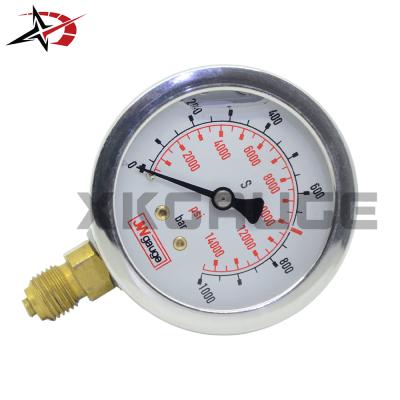 China Radial  Stainless Steel Glycerin-Filled Pressure Gauge, 63 mm Dial, G 1/4
