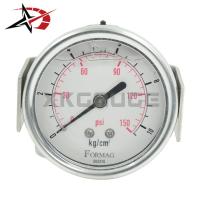 China Axial 304 Stainless Steel Glycerin Filled Pressure Gauge 40mm 0–10 bar for sale