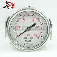 China Axial 304 Stainless Steel Glycerin Filled Pressure Gauge 40mm 0–10 bar for sale