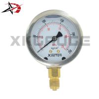 China 25MPa Liquid Filled Pressure Gauge 63mm Stainless Steel Radial Pressure Gauge for sale