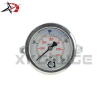 China YN60ZV Liquid Filled Pressure Gauge U Clamp Axial 0-400 Bar 5800 PSI for Industrial Panel Hydraulic Systems for sale