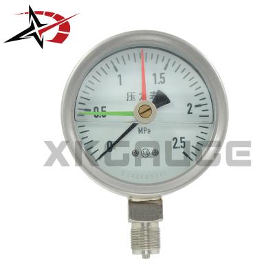 China 1.5 Grade Glycerin Filled Pressure Gauge 0-2.5MPa Stainless Steel Bottom Connection for Precision Monitoring for sale
