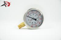 China Dual Scale Oil Filled Pressure Gauge 0-400 PSI 0-28 Bar PT 1/4 Vibration Proof for Hydraulic Applications for sale