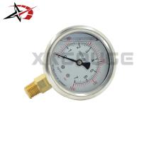 China 60mm Liquid Filled Pressure Gauge 0-100PSI 0-7 kg/cm2 Oil Filled PT 1/4 for Hydraulic Pneumatic Systems for sale