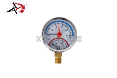 China Radial Thermometer Pressure Gauge 63mm Dial 1/4