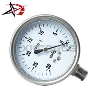 China -30 CmHg Low Pressure Gauge SS316 Bellows Manometer Radial Pressure Gauge for sale