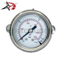China 304 Stainless Steel Liquid Filled Pressure Gauge 1.5 Inch 16 Bar Panel Mount for Compact Equipment Monitoring for sale