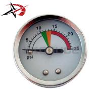 China 40mm Medical Pressure Gauge 25 Psi Acrylic Lens Brass Socket For Anesthesia Equipment for sale