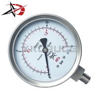 China Use No Oil 1.4 MPa SUS 316 TubeSocket 1/2 NPT All Stainless Steel Oxygen Pressure Gauge for sale