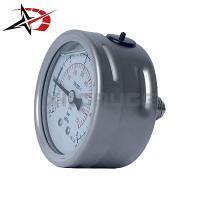 China 40mm Compound Liquid Filled Vacuum Gauge -1-5 Bar Dual Range for Negative Positive Pressure Systems for sale