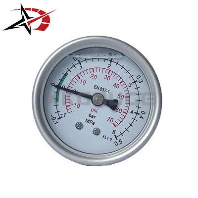 China 40mm Compound Liquid Filled Vacuum Gauge -1-5 Bar Dual Range for Negative Positive Pressure Systems for sale
