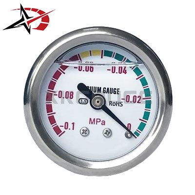 China Vacuum 40mm Back Connection Pressure Gauge -0.1MPa Glycerin Filled Center for Vacuum System Monitoring for sale
