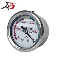 China Vacuum 40mm Back Connection Pressure Gauge -0.1MPa Glycerin Filled Center for Vacuum System Monitoring for sale