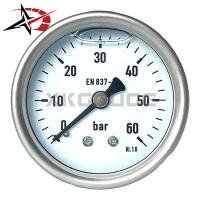China Stainless Steel Back Mount Pressure Gauge 63mm Glycerin filled for sale