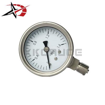 China Radial Direction Chemical Pressure Gauge 1.6 MPa 63mm 316SS Wetted for sale