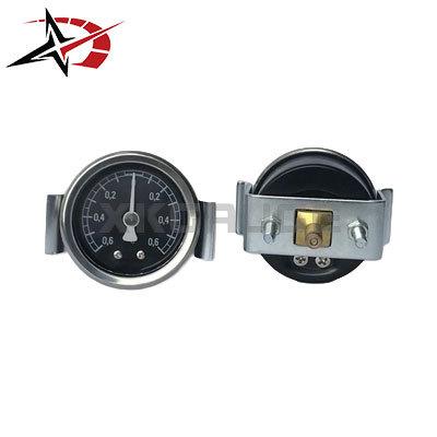 China 63mm Panel Mount Pressure Gauge 0–0.6 Bar U Clamp Dual Scale Pressure Gauge for sale