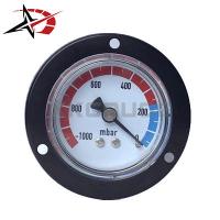 China 63mm Axial Flange Vacuum Pressure Gauge -1000mbar Manometer With Color Scale for sale