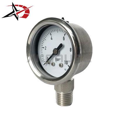 China 5 Bar Dry Pressure Gauge KL1.6 Liquid Filled Oil Pressure Gauge 40mm for sale