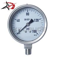 China Hydraulic All Stainless Steel Liquid Filled Hydraulic Pressure Gauge Heavy Duty for High Pressure Monitoring for sale