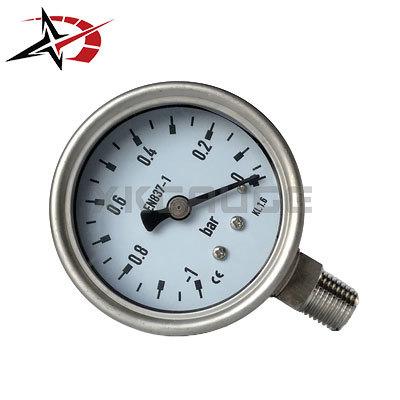 China 63mm All Stainless Steel Liquid Filled Vacuum Gauge -1~0 Bar for sale
