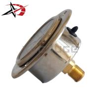 China 63mm Brass Liquid Filled Pressure Gauge Front Flange 0-0.6MPa Axial Panel Mount for Industrial Instrument Control for sale