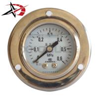 China 63mm Brass Liquid Filled Pressure Gauge Front Flange 0-0.6MPa Axial Panel Mount for Industrial Instrument Control for sale
